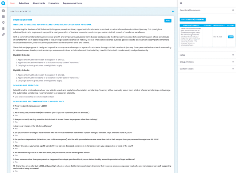 Reviewr – Collect, manage, and review online submissions